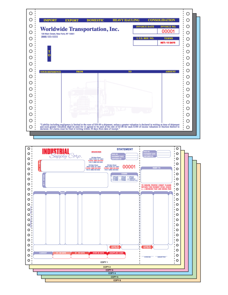 Continuous Forms Fast Turnaround Business Forms