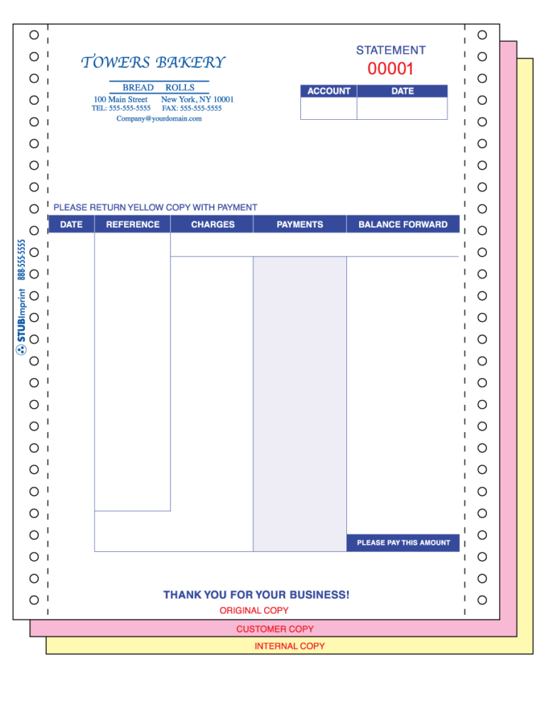 Continuous Forms Fast Turnaround Business Forms